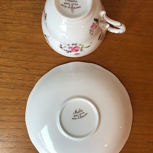 Melba China Tea Cup and Saucer, Pink and Purple Flower Teacup and ...