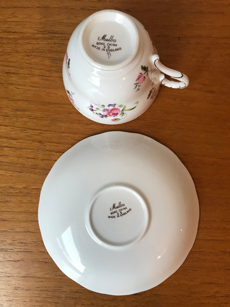 Melba China Tea Cup and Saucer Pink and Purple Flower Teacup - Etsy