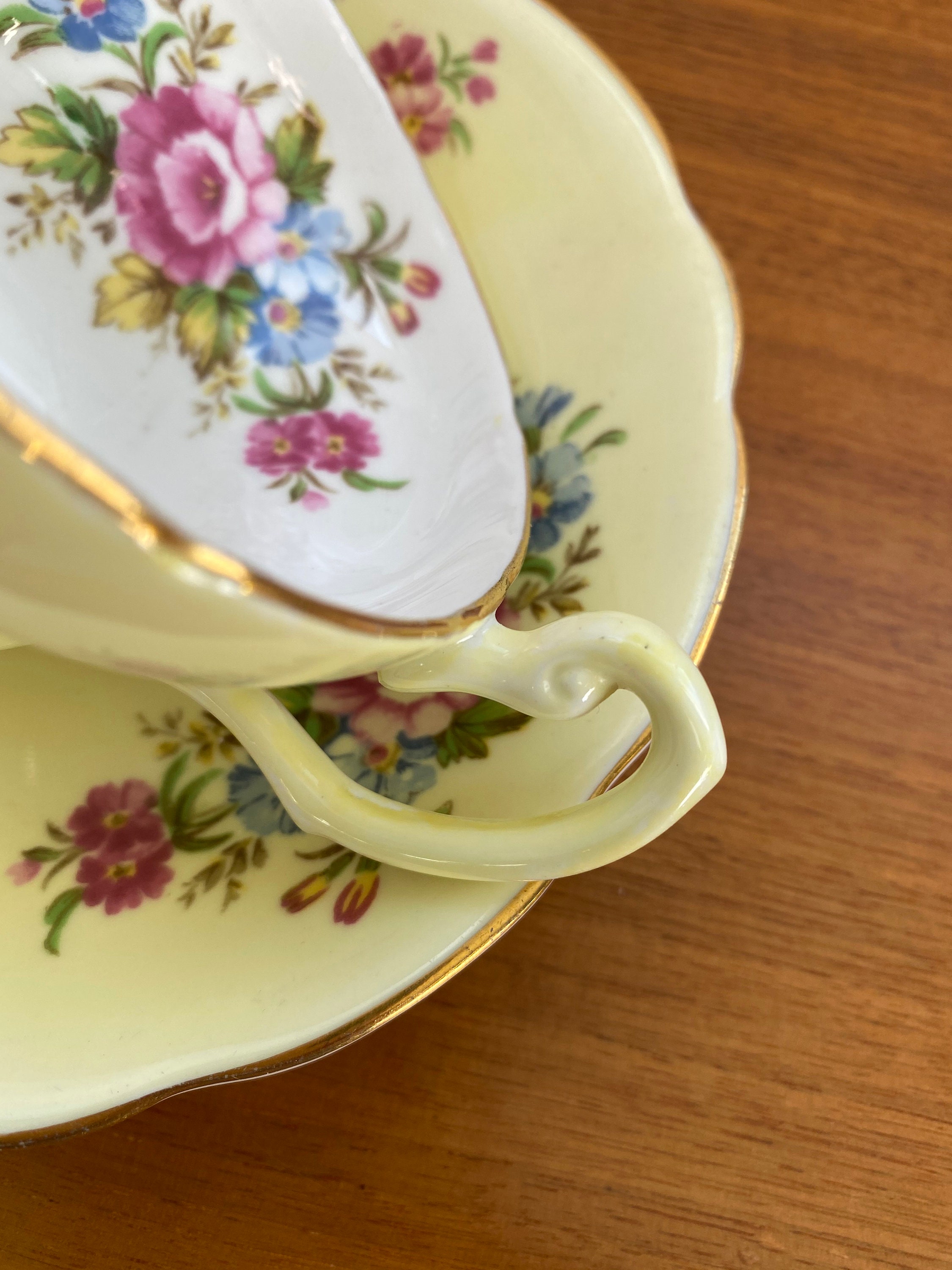 Yellow Eb Foley Tea Cup and Saucer Floral Teacup and Saucer - Etsy Canada
