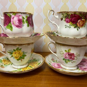 Royal Albert Tea Set Rose Pattern Teacups and Saucers Pink - Etsy