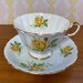 Vintage Paragon Light Blue Tea Cup and Saucer With Yellow Roses, Bone ...