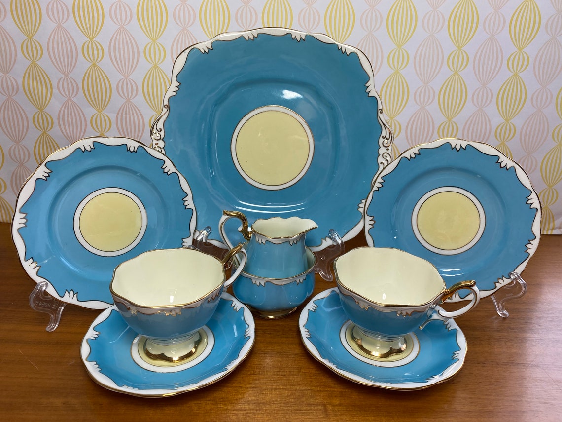 Royal Albert Blue Tea Set Bone China Tea Cups Saucers Plates - Etsy Canada