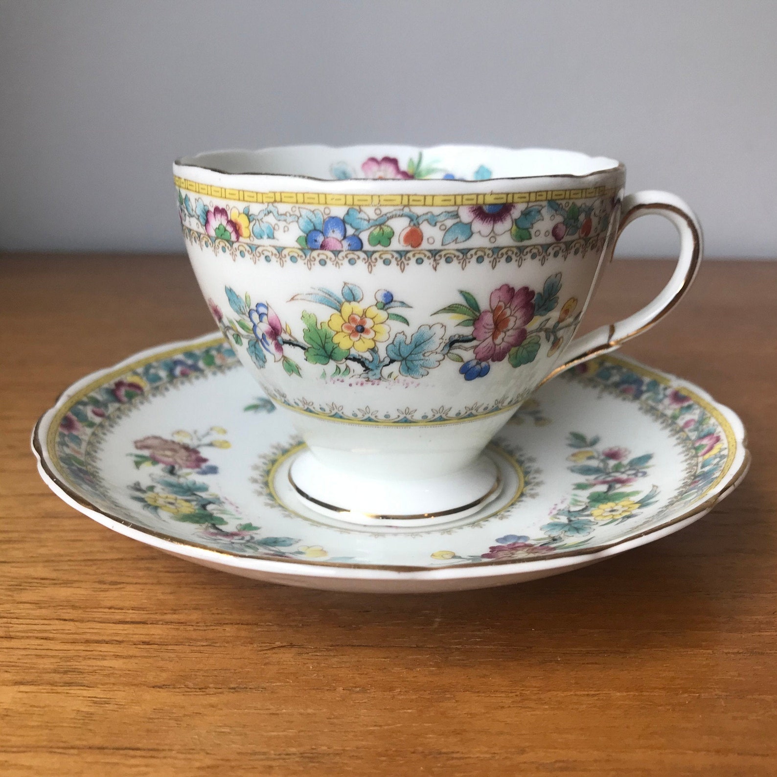 Foley China Tea Cup and Saucer Floral adoration - Etsy