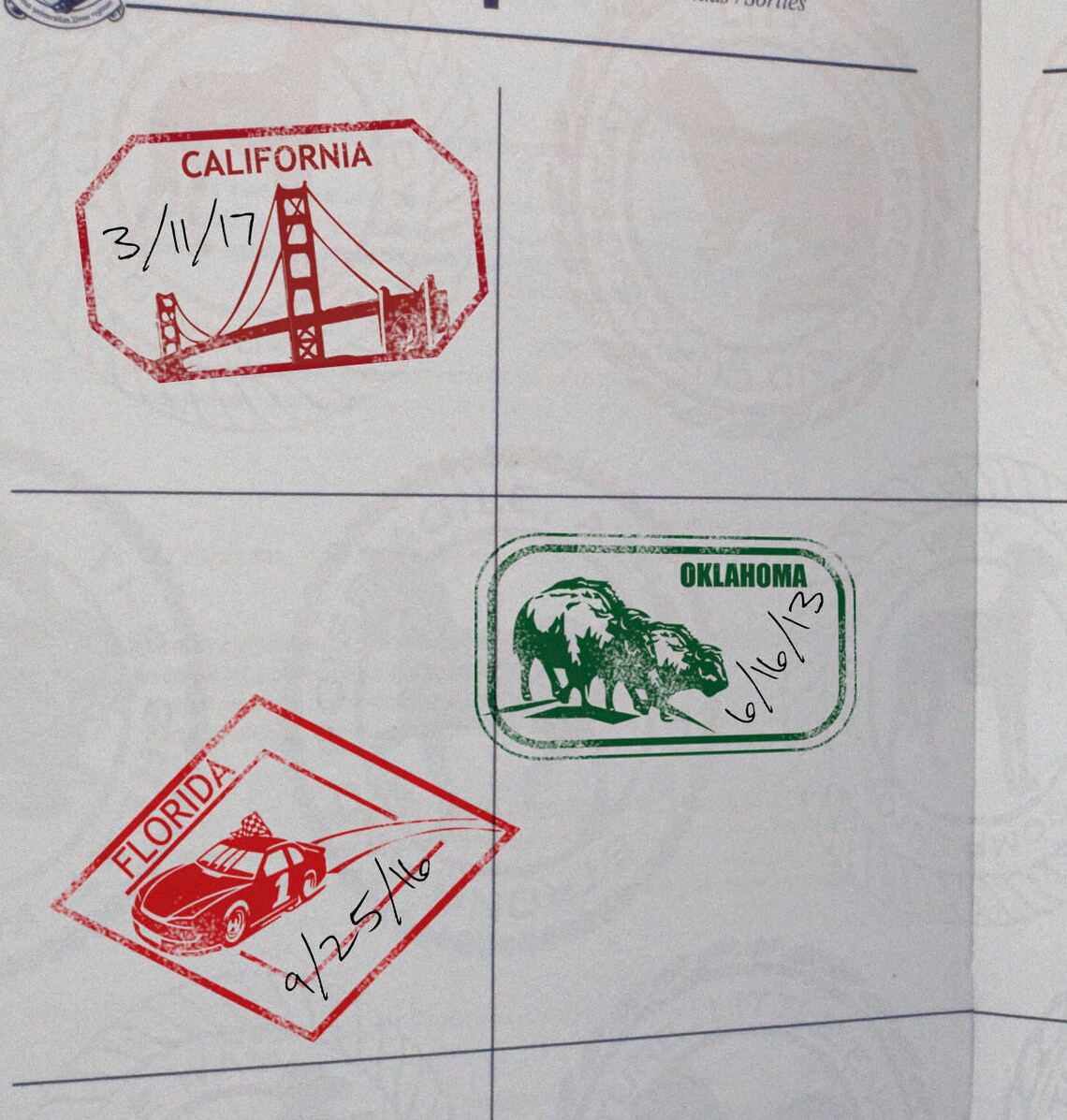 The Pet Pass 50 US State Stamp Stickers - Etsy