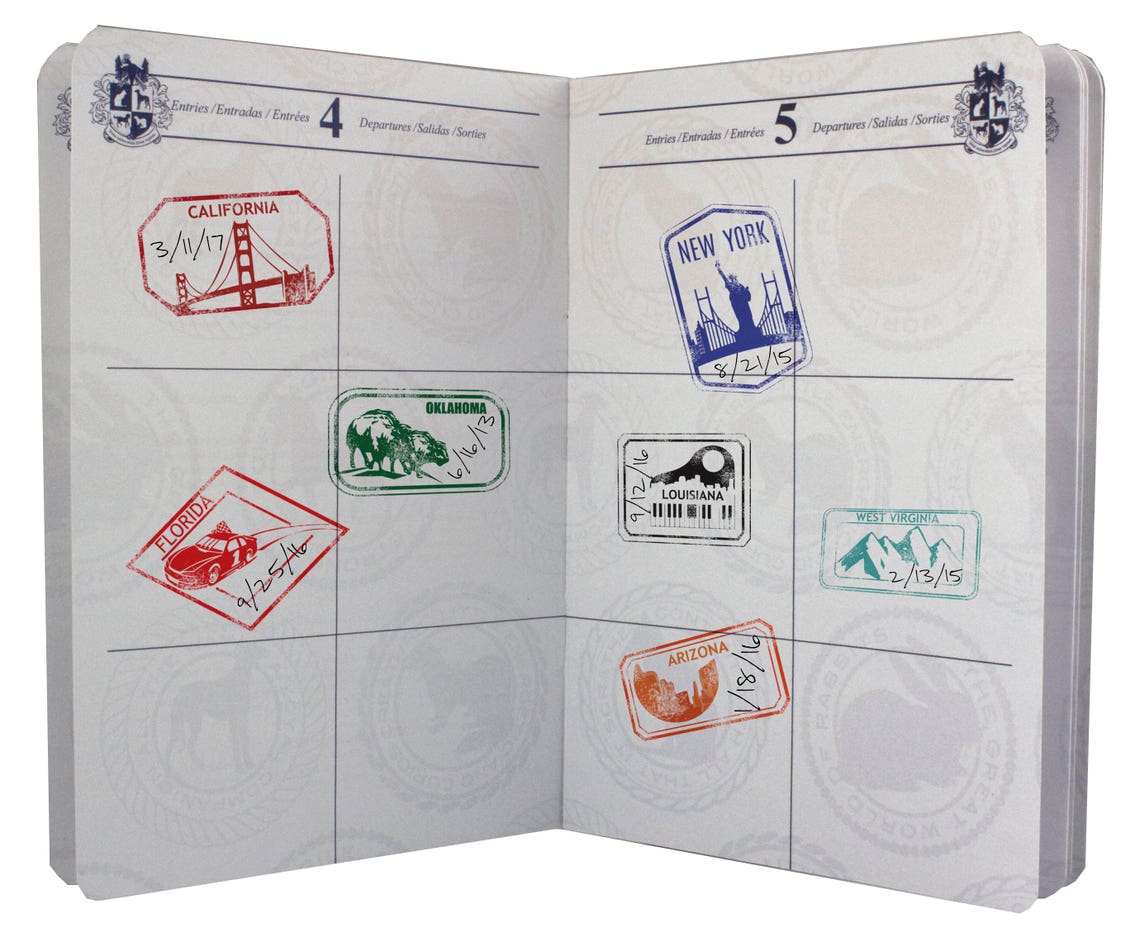 The Pet Pass 50 US State Stamp Stickers | Etsy