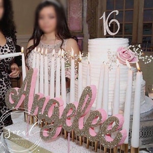 Sweet 16 Candelabra Set Includes Candles and Card Box, Quinceanera ...