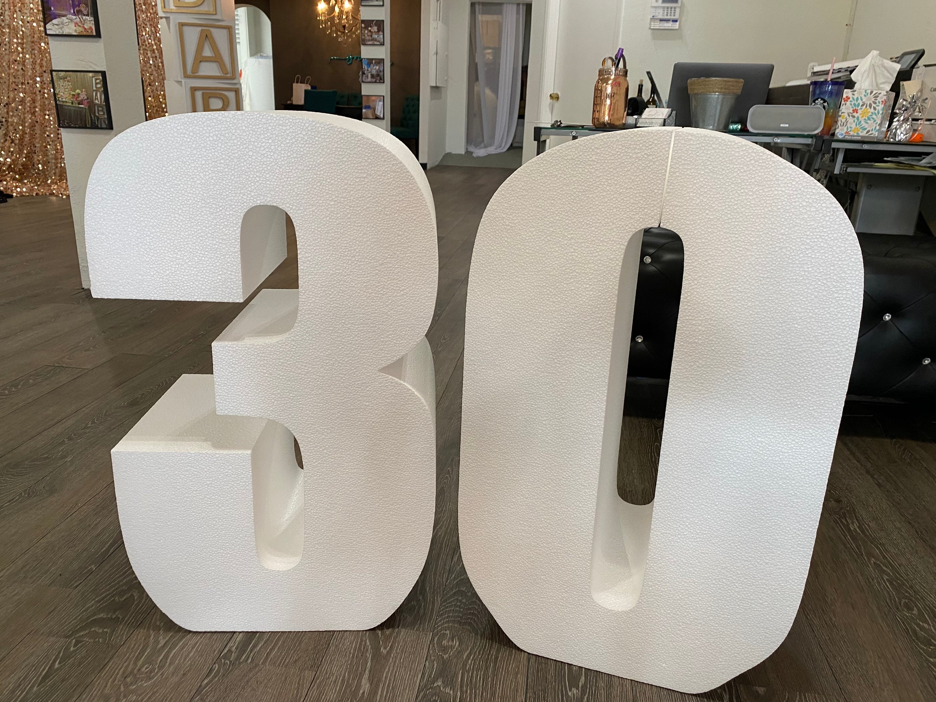Large Freestanding Number Set - Big Numbers Photo Prop, Entrance Decor ...