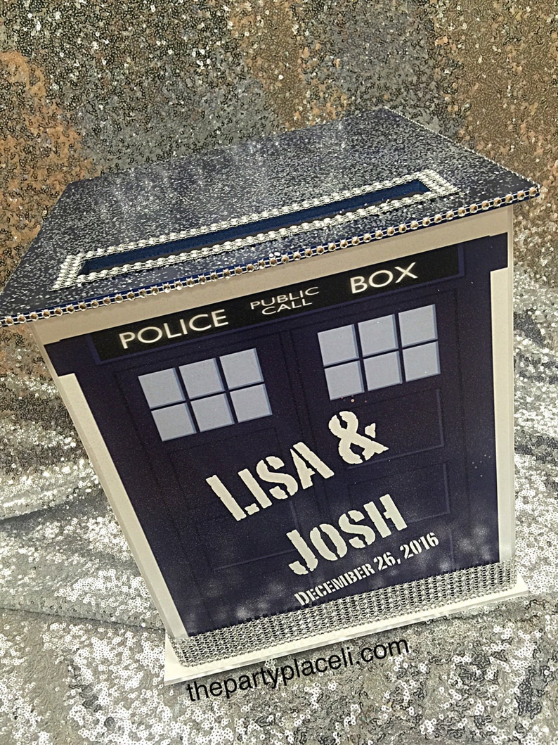 Tardis Doctor Who Large Card Box or Centerpiece Glitter and Bling for ...