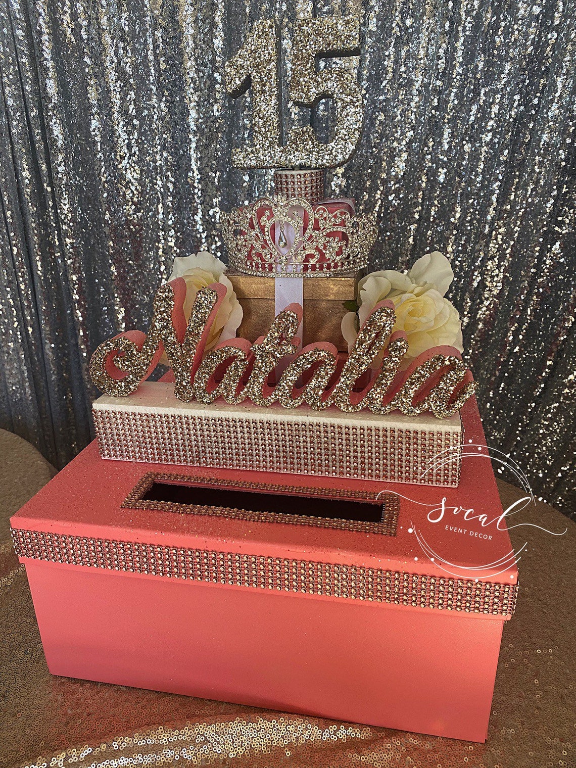 Sweet 16 15 Quince Card Box GORGEOUS Rhinestone Tiara - Etsy