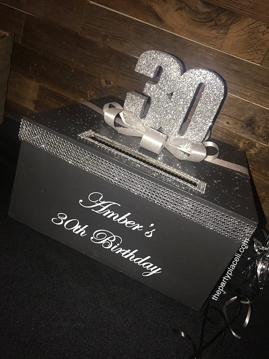 Rhinestone Card Box With Glittered Number 15, 16, 30, 40 - Any Number ...