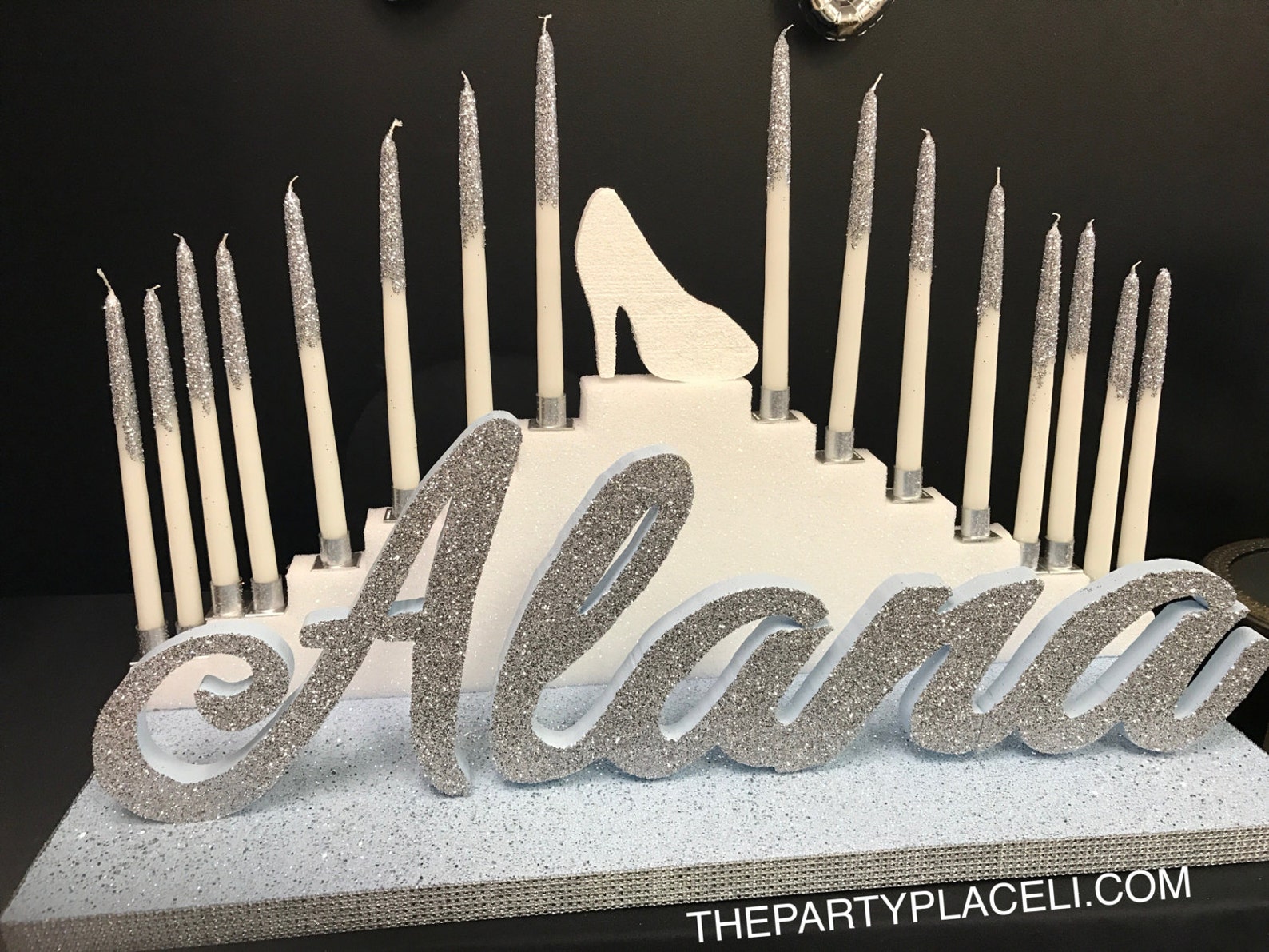 Step Tiered Candelabra Candle Lighting Extra Large Glitter - Etsy