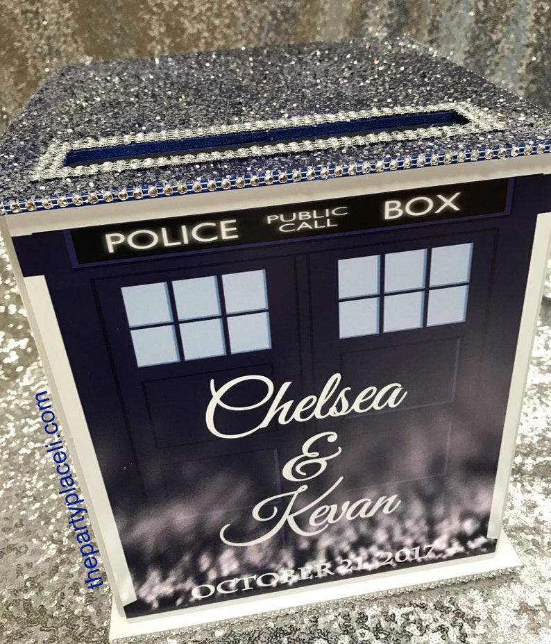 Tardis Doctor Who Large Card Box or Centerpiece Glitter and Bling for ...
