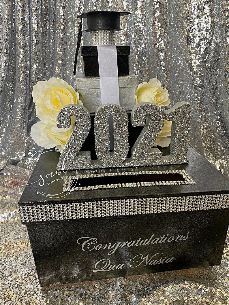 Graduation Card Box GORGEOUS Grad Cap Flowers and Box - Etsy