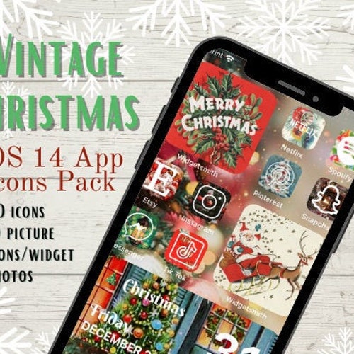 Vintage Christmas IOS 14 Icons Pack - Etsy