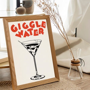 Digital Download Art Print Giggle Water Art Print Bar Cart Art Vintage ...