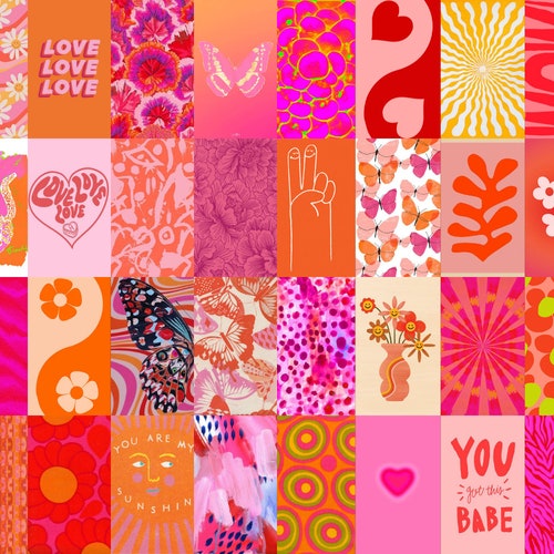 Funky Pink Wall Collage Kit Digital Download 75 Images - Etsy