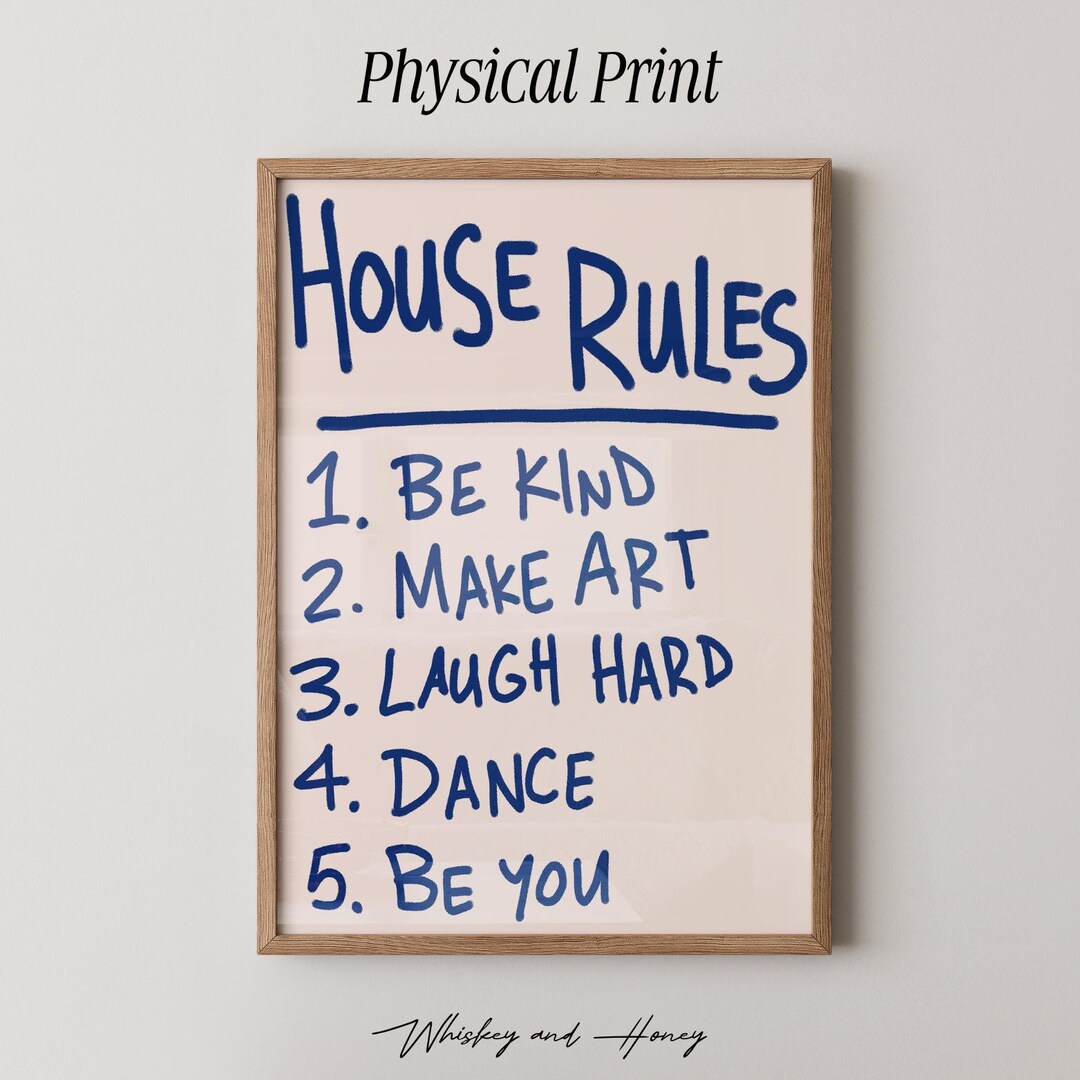 House Rules Poster | Playroom, Dorm, Apartment Art Print - Etsy
