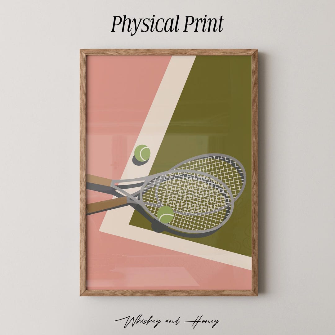 Mid-century Modern Tennis Court Art Print | Preppy Sports Poster - Etsy