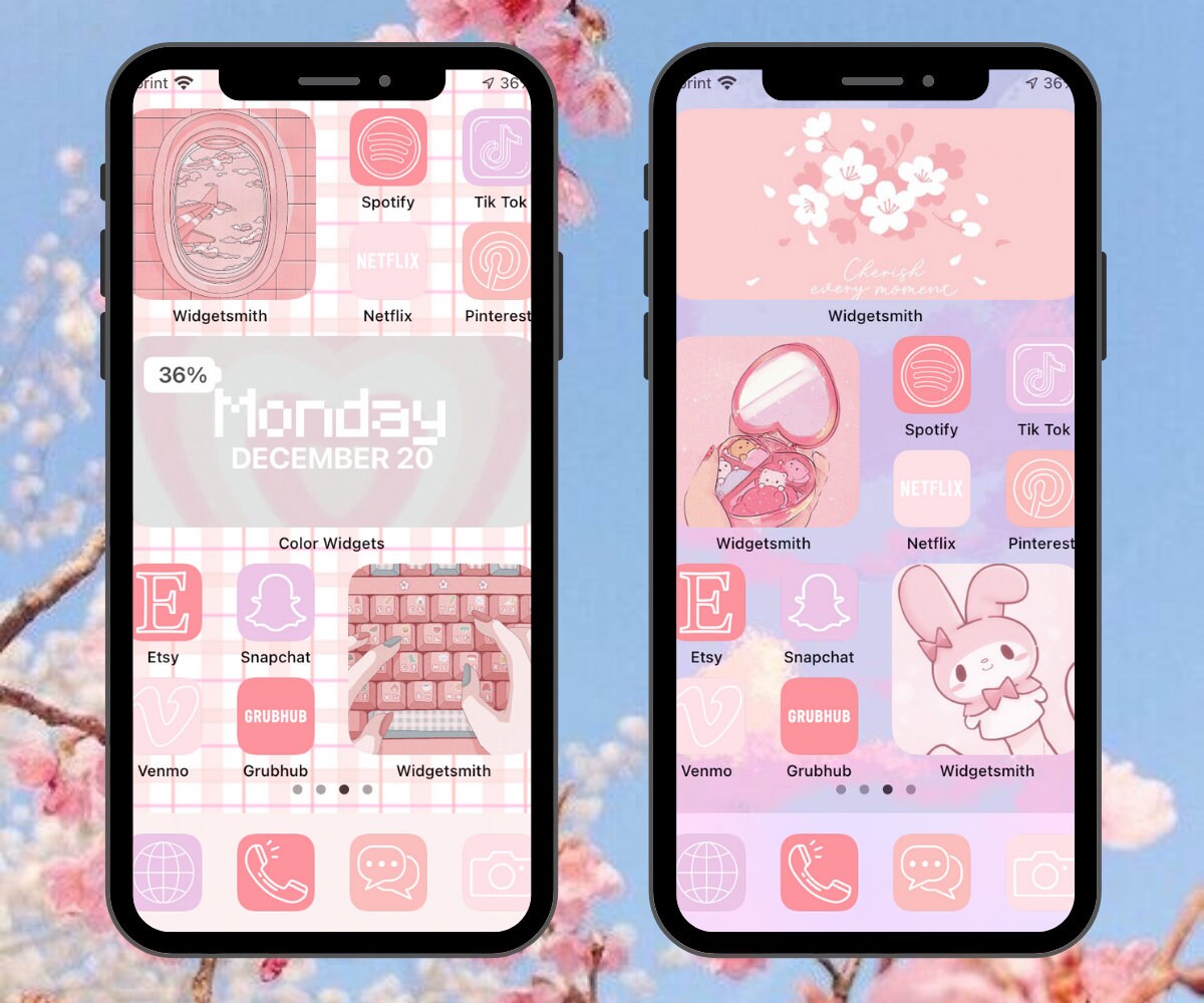 Kawaii Aesthetic Mobile Icons Pack | for Android and iPhone - Etsy