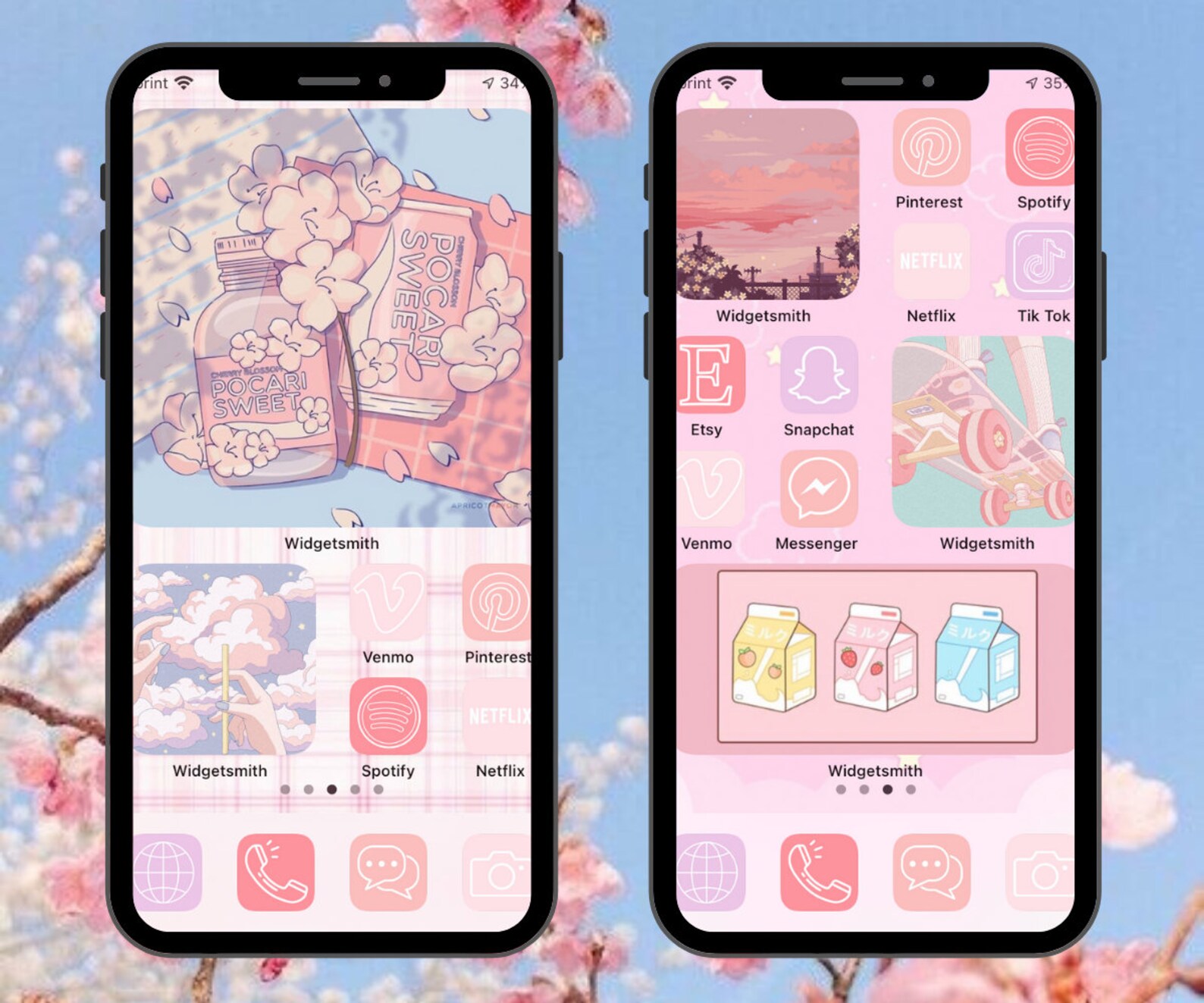 Kawaii Aesthetic Mobile Icons Pack for Android and Iphone - Etsy
