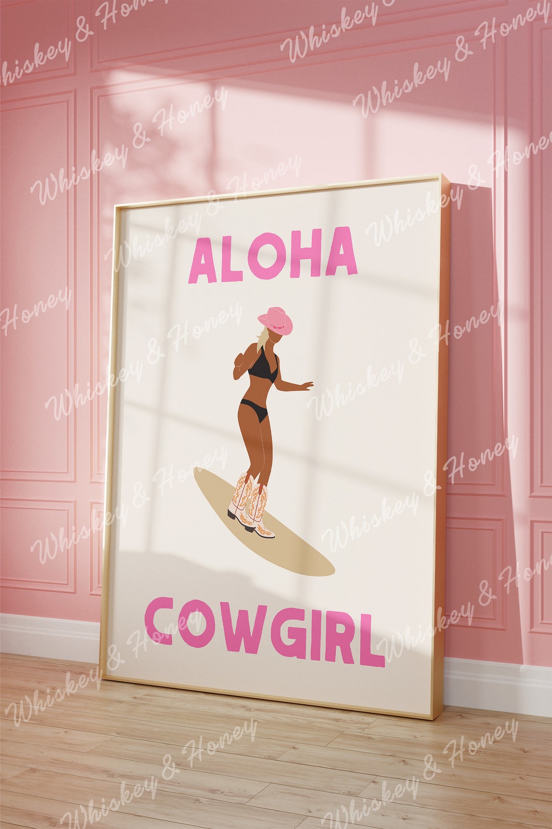 Digital Download Aloha Cowgirl Art Print Printable Art Coastal Cowgirl ...