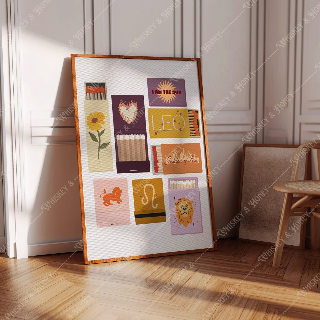 Digital Download | Leo Matchbooks Art Print | Matchbook Collage ...