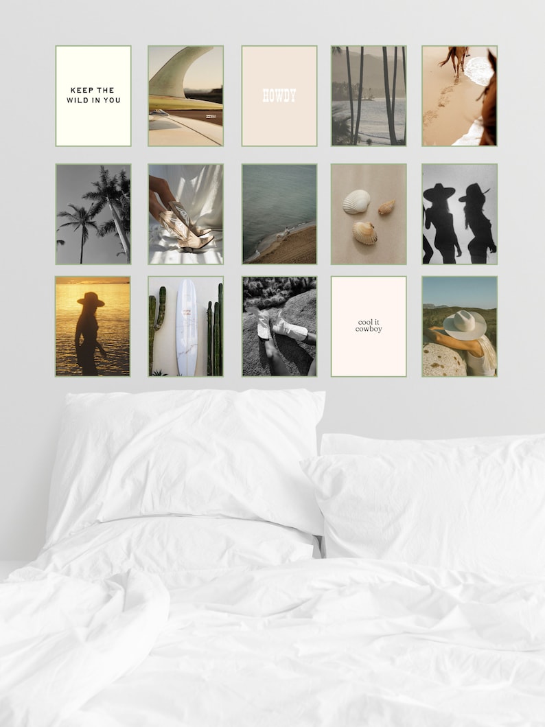 Coastal Cowgirl Collage Kit | 75 Piece Printable Wall Art (digital ...