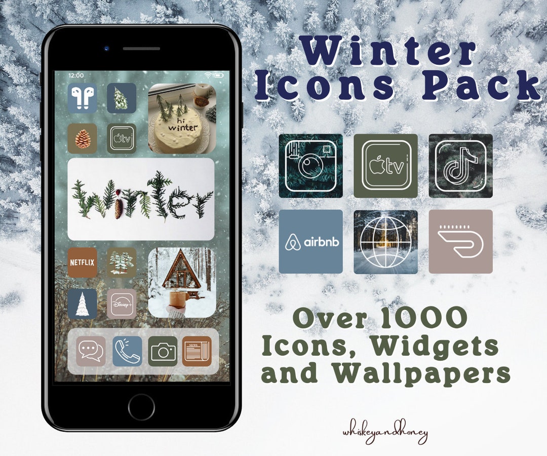 Winter Aesthetic Icons Pack / IOS 14 IOS 16 / Winter Phone Icons Kit ...