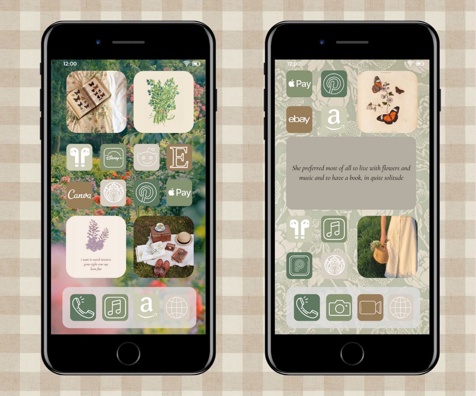 Spring Time Cottage Core Aesthetic Phone Icons iPhone and Android Icons ...