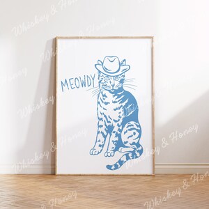 Digital Download | Meowdy Art Print | Cowboy Cat Poster | Western Decor ...