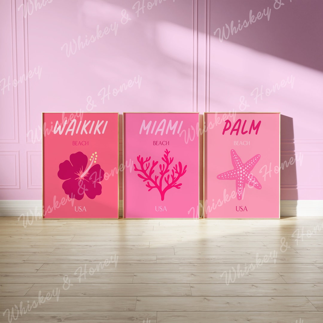 Digital Download Preppy Beach Wall Art Set of 3 Coastal Home Decor ...