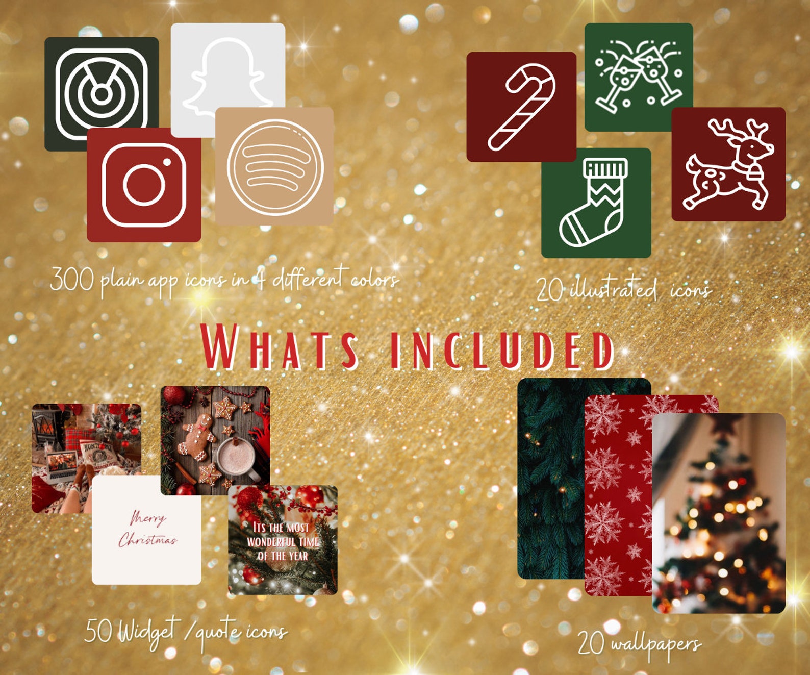 Christmas App Icons Pack | IOS, Android, Widgets (digital Download) - Etsy