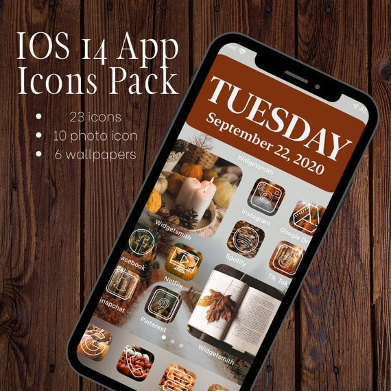 Fall Aesthetic IOS 14 App Icons Pack | Etsy