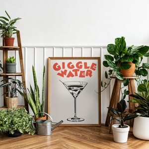 Digital Download Art Print | Giggle Water Art Print | Bar Cart Art ...