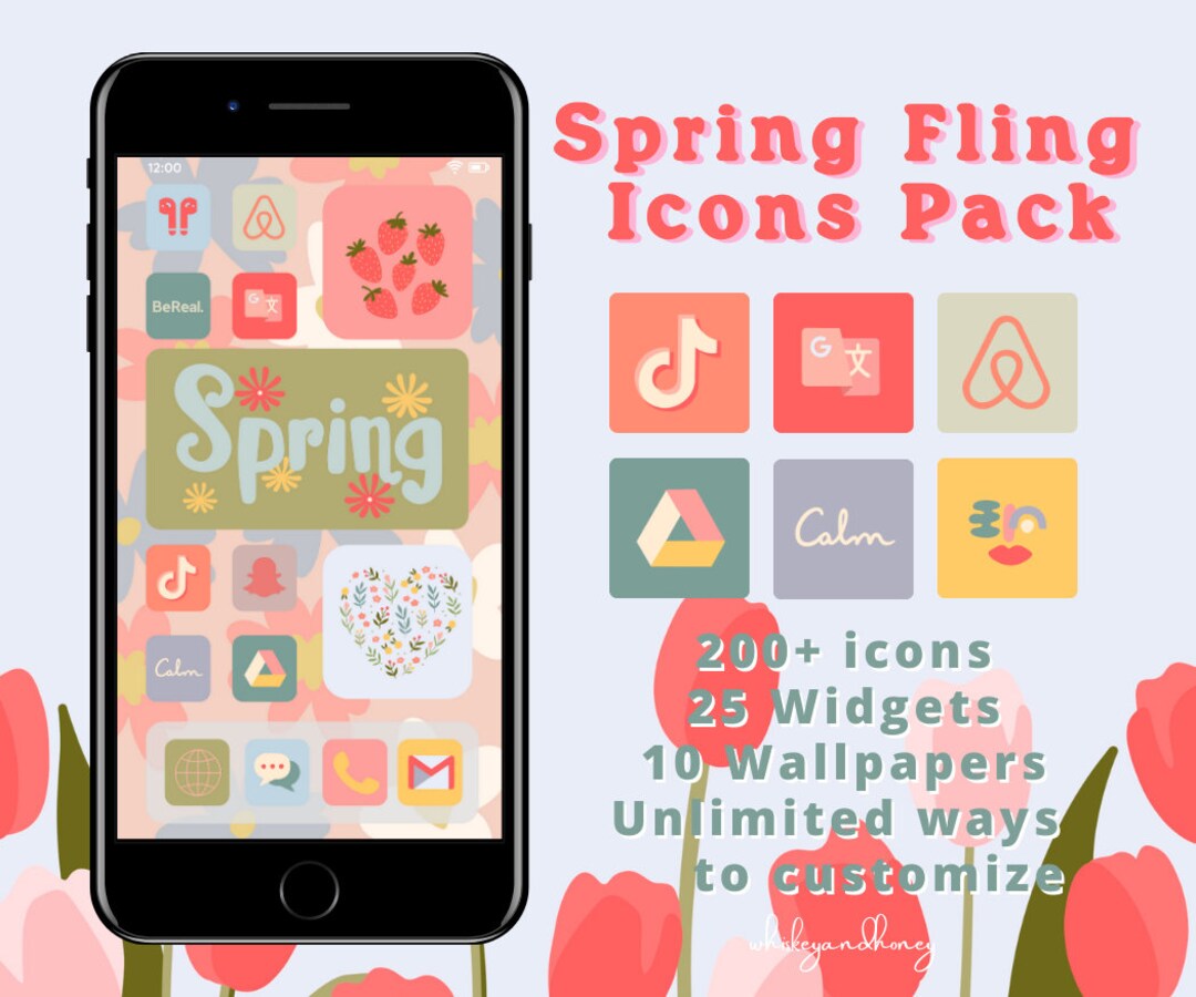 Hand-drawn Spring Fling Phone Icons Pack | iPhone + Android Icons ...