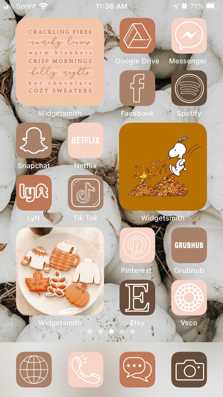 Boho Autumn Phone Icons | App Covers, Widgets & Wallpaper (digital ...