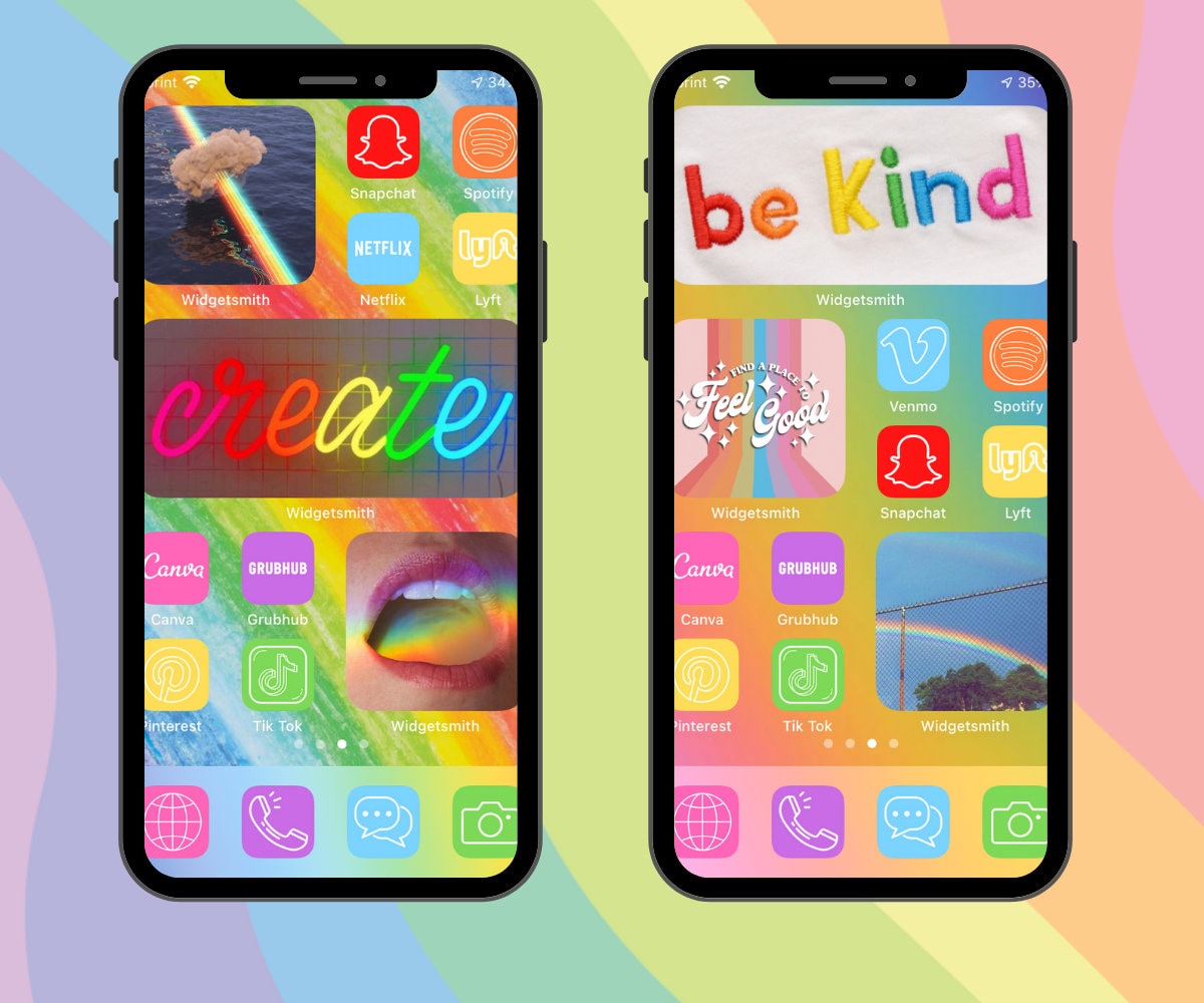 Rainbow Pride Aesthetic IOS 14 Icons Pack - Etsy
