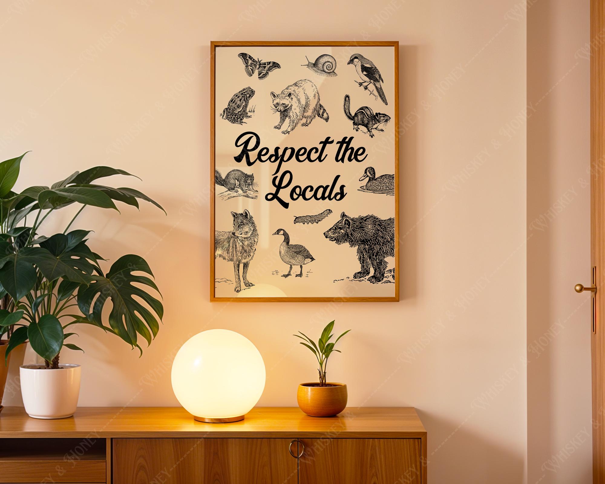 Respect the Locals Art Print | Vintage Animal Illustrations (digital ...