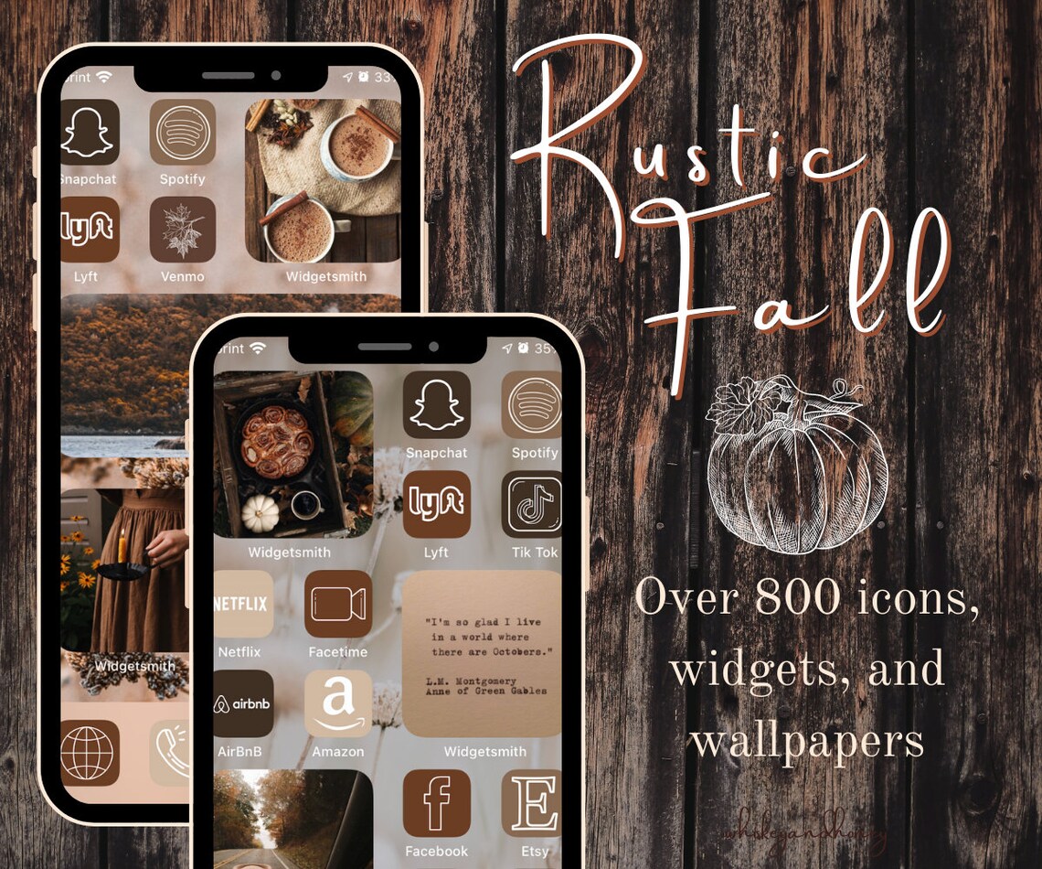 Rustic Fall Aesthetic IOS 14 Icons Pack / Phone Icons - Etsy