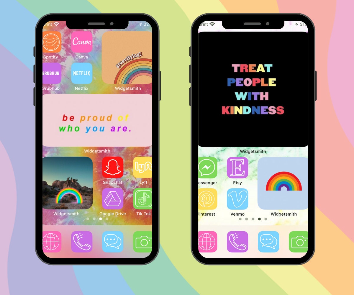 Rainbow Ios App Icons: Pride, Wallpapers (digital Download) - Etsy