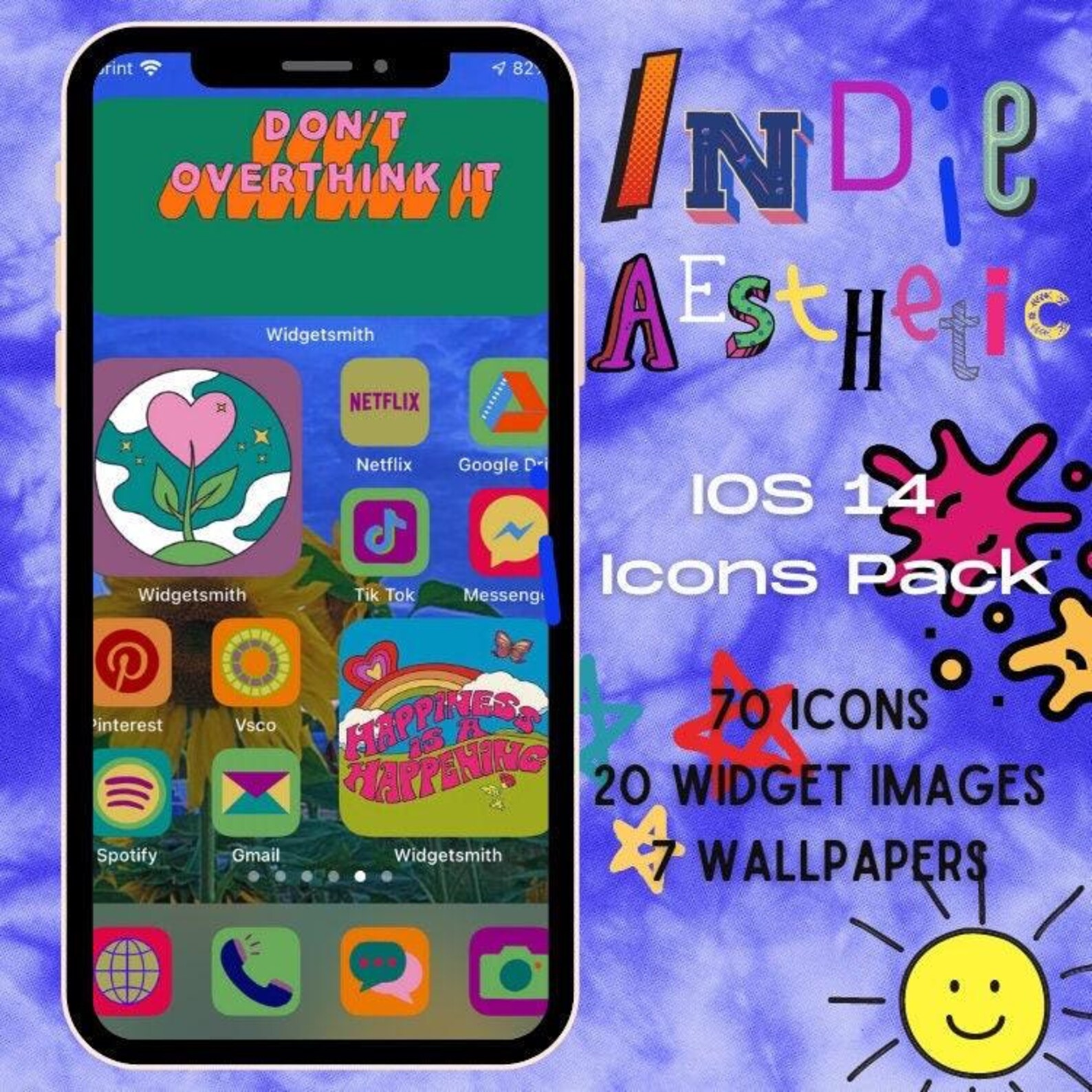 Indie App Icons for Ios | 70 Icons, 20 Widgets, 7 Wallpapers (digital ...