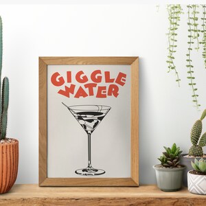 Digital Download Art Print | Giggle Water Art Print | Bar Cart Art ...