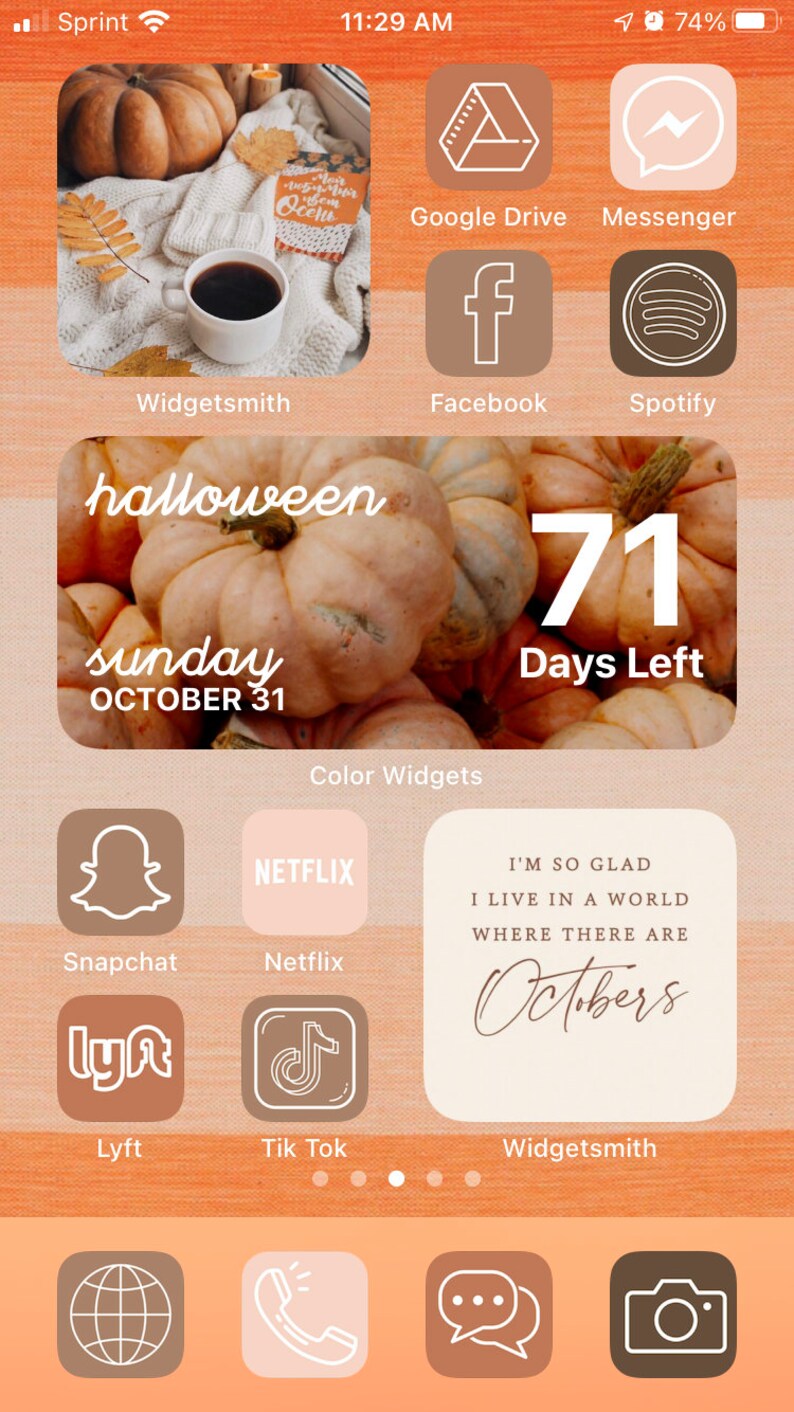 Boho Autumn Phone Icons | App Covers, Widgets & Wallpaper (digital ...