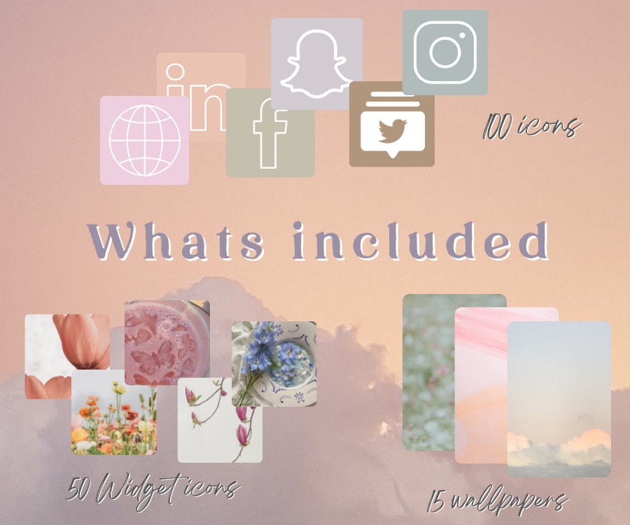 Pastel Spring Aesthetic Phone Icons Pack Iphone IOS14 and | Etsy