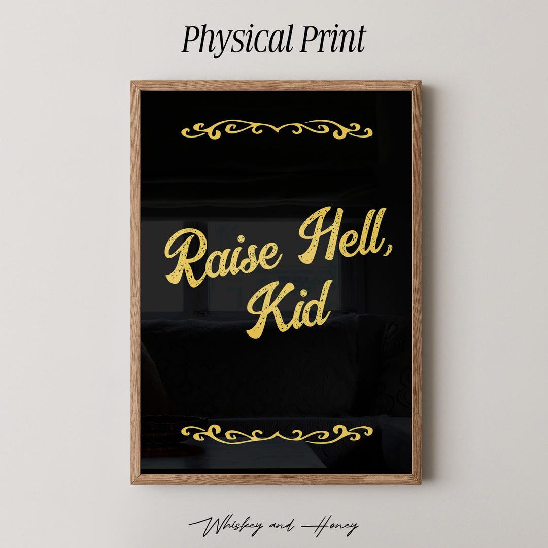 Raise Hell Kid Art Print | Trendy Western Gallery Wall Decor - Etsy