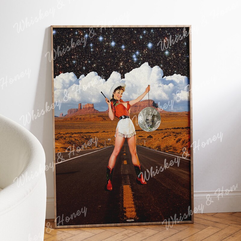 Vintage Cowgirl Poster - Etsy