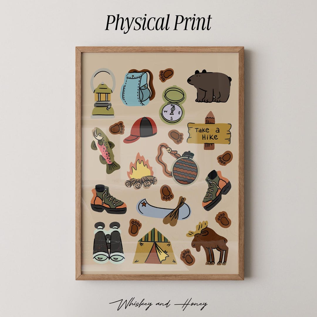 Physical Print | Take A Hike Art Print | Wilderness Poster | Camping ...