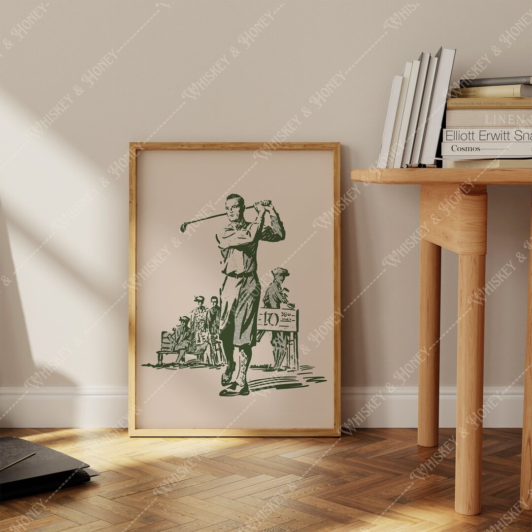 Digital Download Vintage Golfer Art Print Golfer Art Golf Poster Father ...