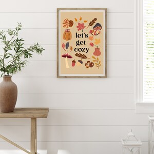 Digital Download Lets Get Cozy Art Print | Printable Wall Art | Fall ...