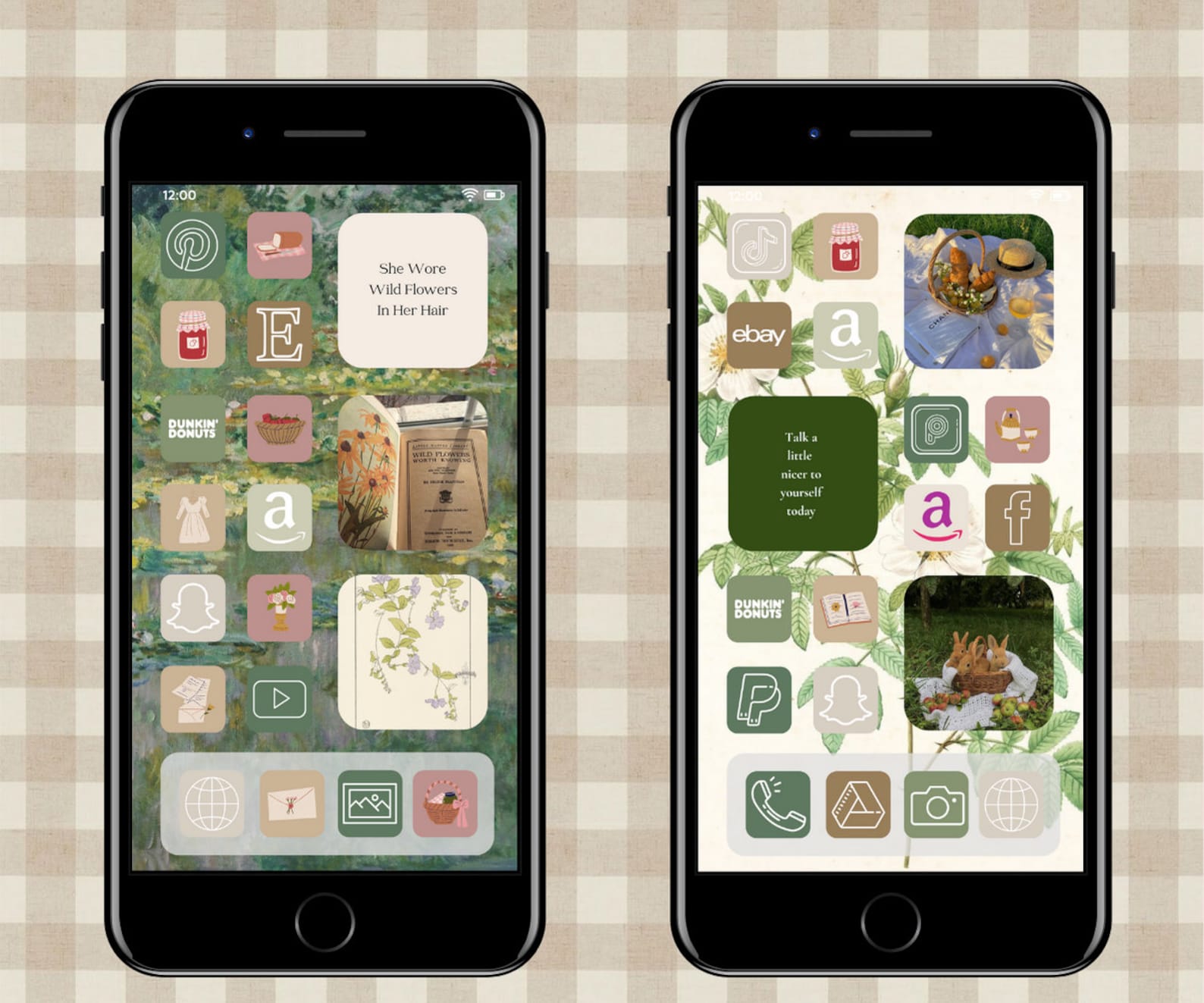 Spring Time Cottage Core Aesthetic Phone Icons iPhone and Android Icons ...